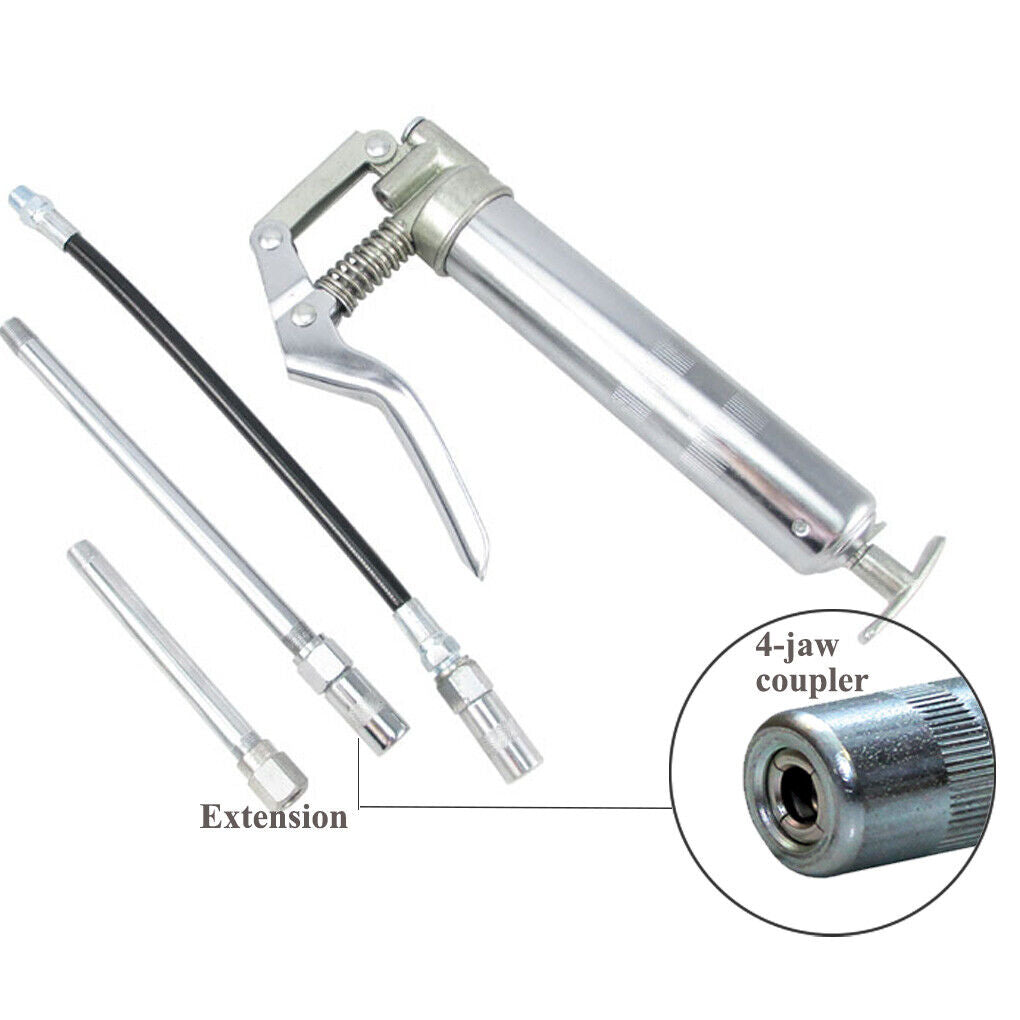 Manual Hand Pistol Mini Grease Gun Grip Flexible Extension Hose with 5 ...