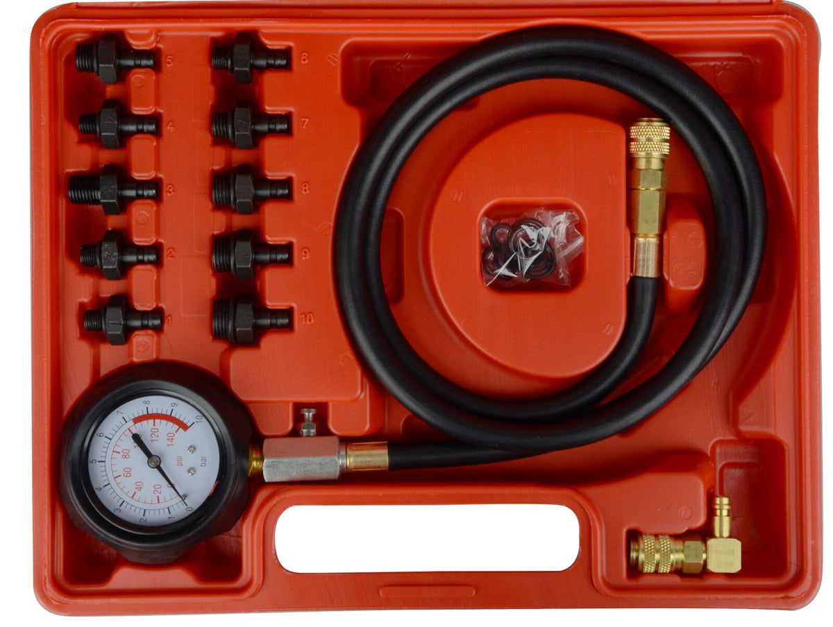 12pcs Engine Oil Pressure Test Tool Kit Tester Gauge Diagnostic Auto T ...