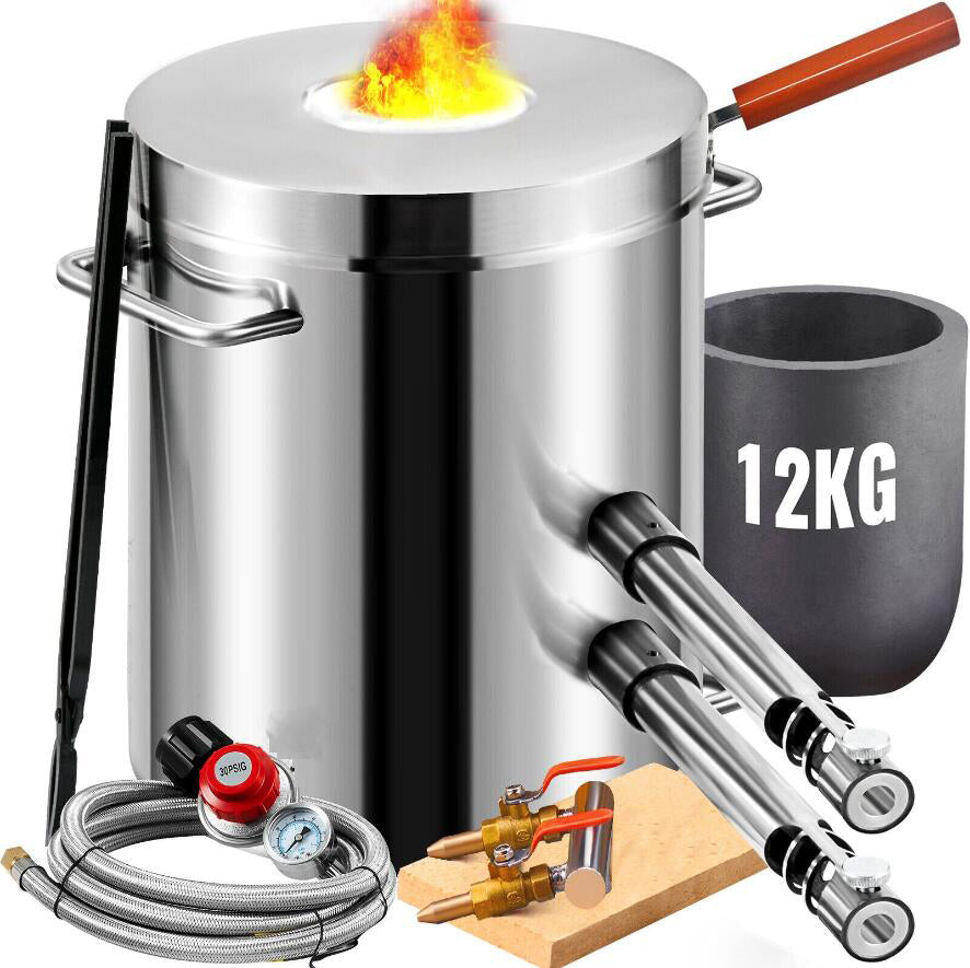 12KG Stainless Steel 2700℉ Propane Melting Furnace Gas Metal Forge Dou ...