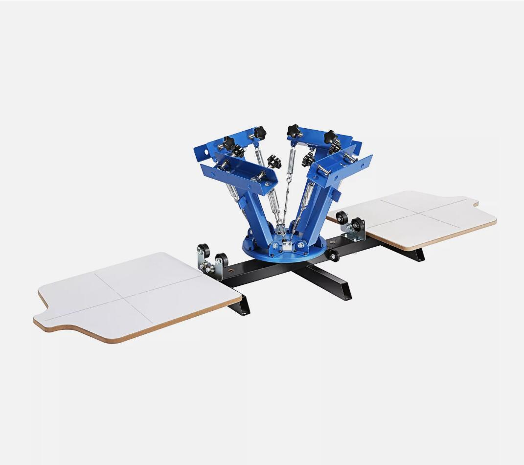 High-quality 4 Color 2 Station Silk Screening Screenprint Press Screen ...