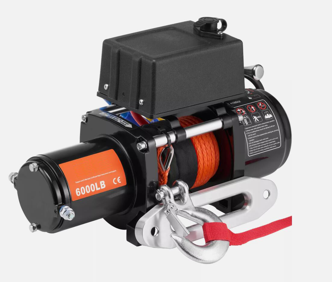 Powerful 6000lbs Remote Control Electric Winch for Truck Synthetic Rop ...
