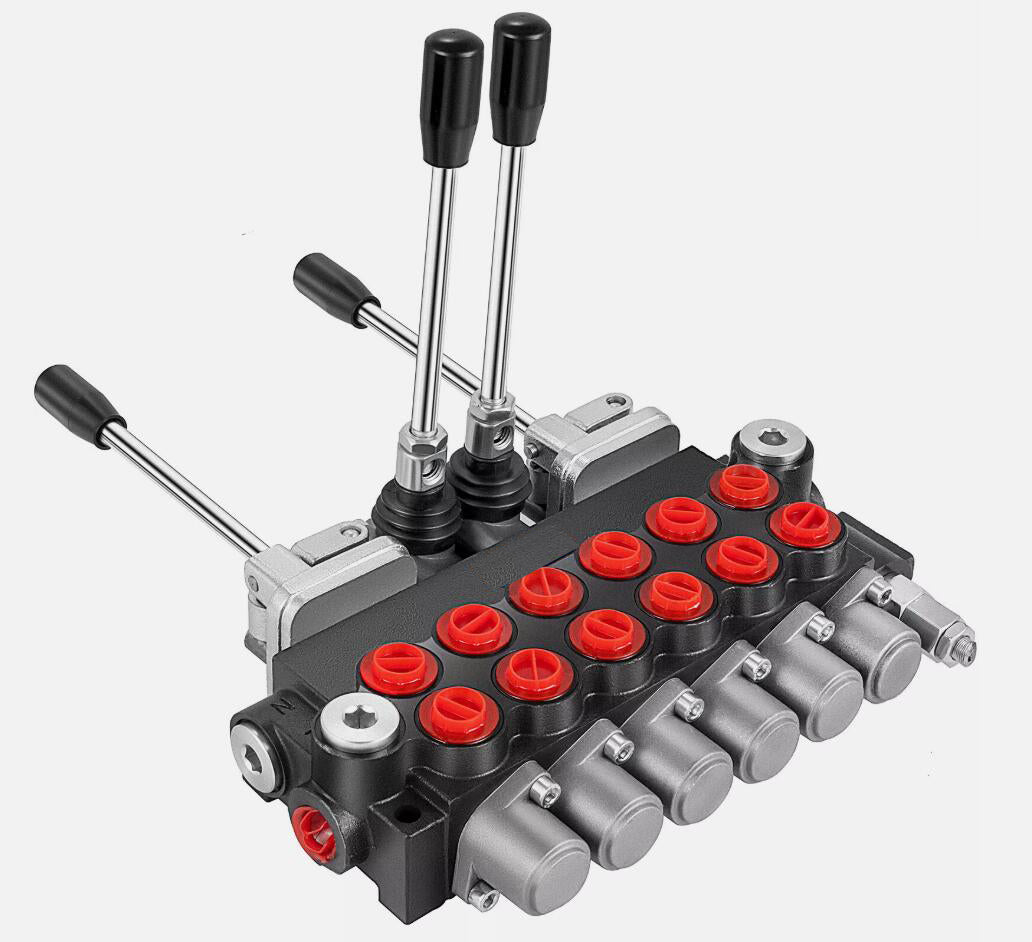 6 Spool Hydraulic Directional Control Valve Backhoe Double acting 11 G ...