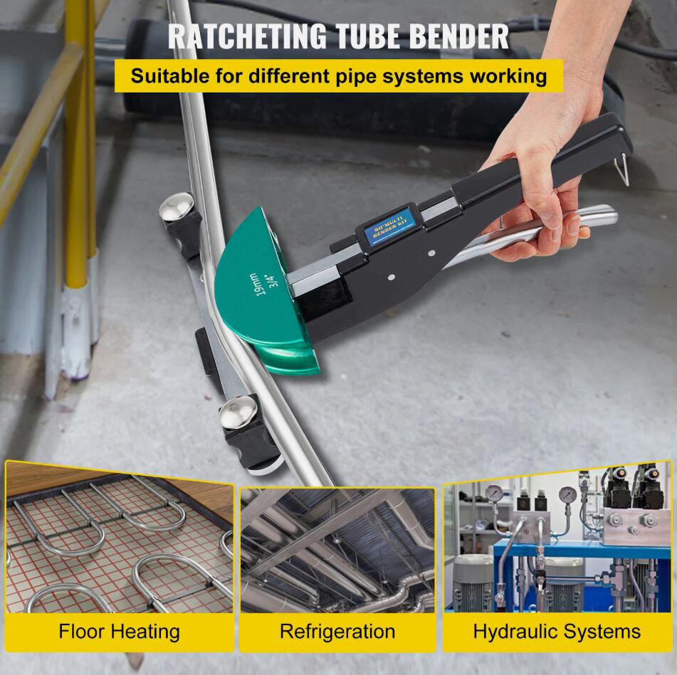 1/4" to 7/8" Heavy Duty Copper Pipe Bender HVAC Refrigeration Ratcheti ...