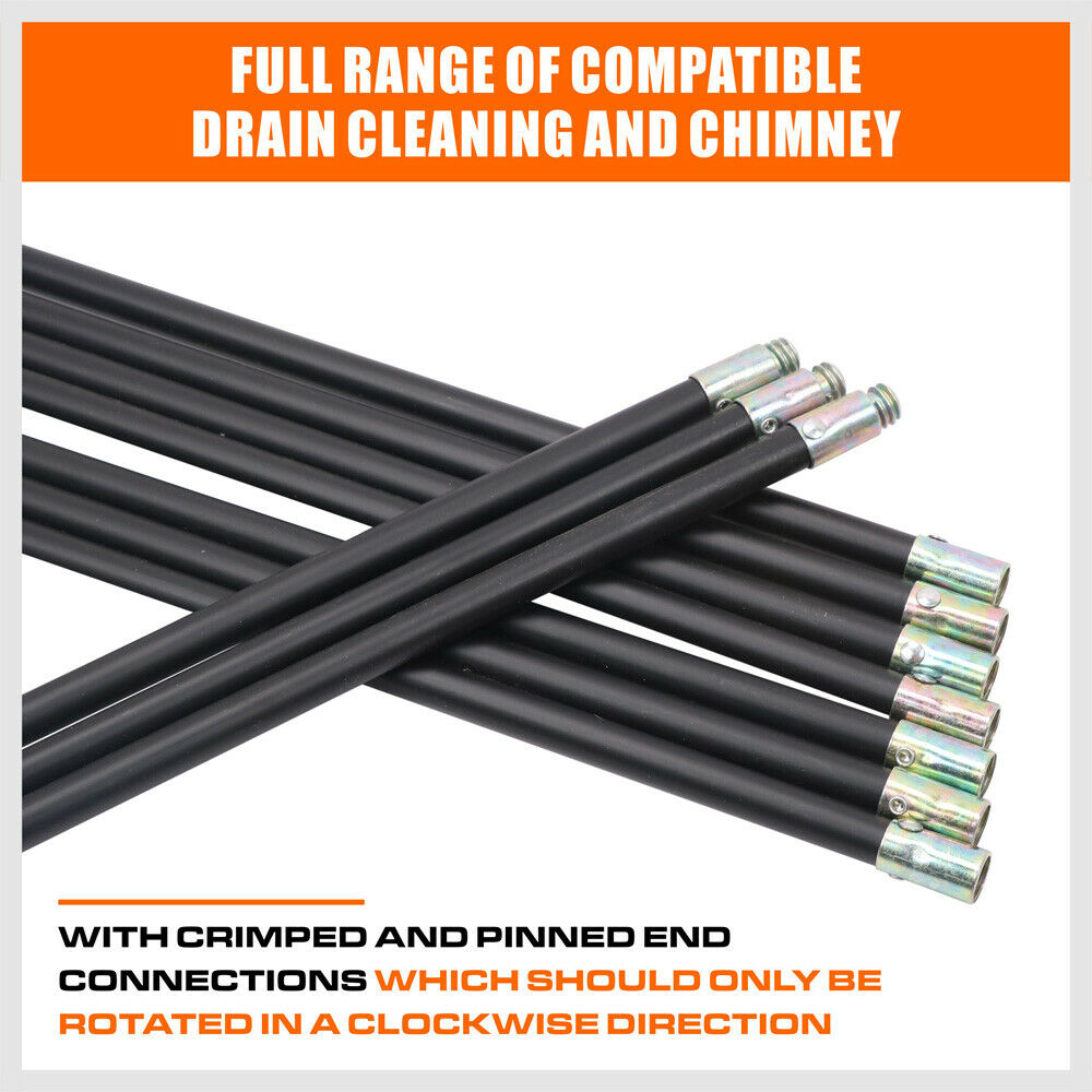 10Pc Drain Clean Rod Set Flexible Plunger Connector DIY Universal Clea ...