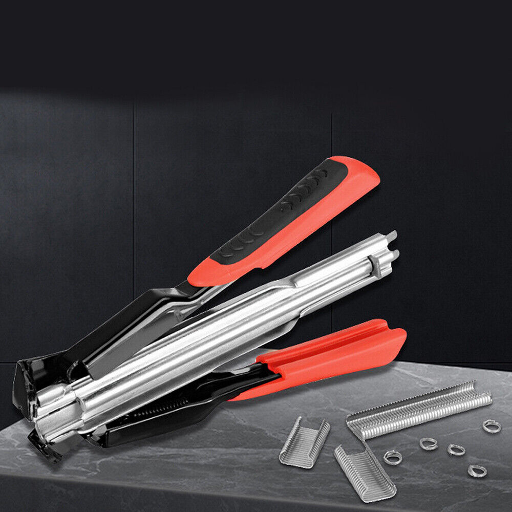 Zinc-Alu Hog Ring Gun Pliers with 2700 Pcs C Clips Fence Wire Ringer ...