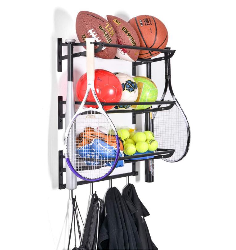 3 Tiers Sports Equipment Storage Shelf Ball Storage Rack – Tool Plus